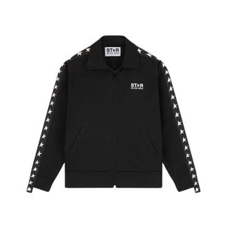 Golden Goose Homme, Sweatshirts et sweats &agrave; capuche, Noir, Taille: XL Pull en Polyester Noir avec Fermeture &Eacute;clair