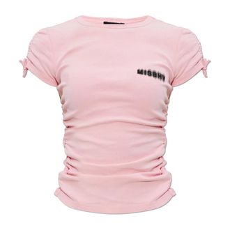Misbhv Misbhv, Femme, Tops, Rose, Taille: 36 FR T-Shirt Avec Drap&eacute; Lat&eacute;ral