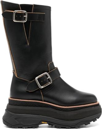 sacai Femme, Chaussures, Noir, Taille: 36 EU Bottes Hautes