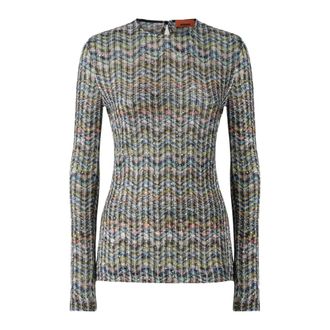 Missoni Langarm-Pullover aus Viskosemischung mit Pailletten - - Knitwear - Damen - Mehrfarbig - S