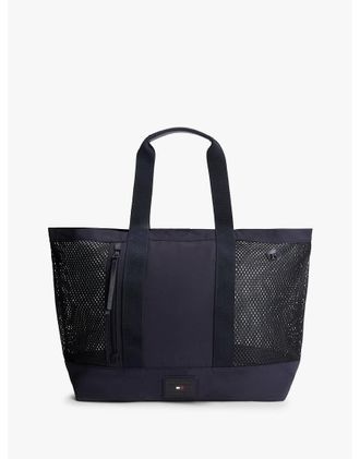 Tommy Hilfiger Cabas de plage &agrave; empi&egrave;cements en tulle - Bleu fonc&eacute;