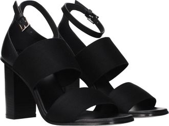 Max Mara Block Heel Platform Heel Sandal - Black