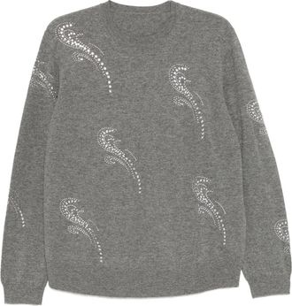 JNBY pull à détails de cristaux - Gris