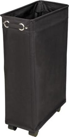 WENKO W&auml;schesammler Mod. Corno Schwarz, schmaler W&auml;schekorb mit vier leichtg&auml;ngigen Rollen, W&auml;schetruhe aus 100% Polyester, Fassungsverm&ouml;gen 43 L, (B x H x 