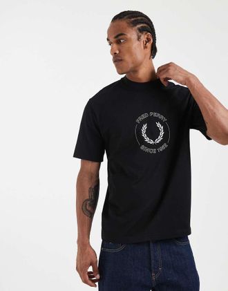 Fred Perry T-shirt avec motif couronne de laurier - Noir