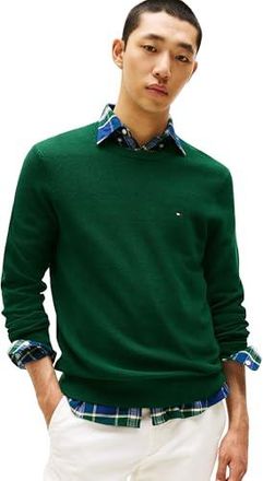 Tommy Hilfiger Pull Homme Essential Structure Crew Neck Regular Fit, Vert (Ornamental Green Heather), XXL