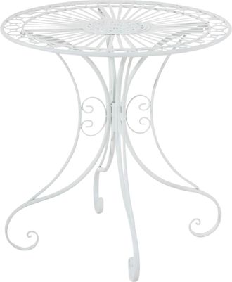 Clp Gartentisch Hari I Bistrotisch mit kunstvollen Verzierungen I Eisentisch im Jugenstil, Farbe:weiß