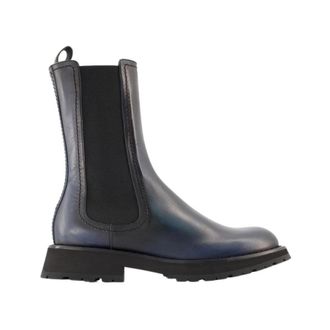 Alexander McQueen Klassische Chelsea Boots aus glattem Kalbsleder - - Shoes - Herren - Schwarzk - 42 EU