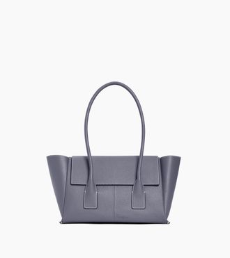 Le Tanneur Sac cabas moyen mod&egrave;le &agrave; rabat Elena en cuir grain&eacute;
