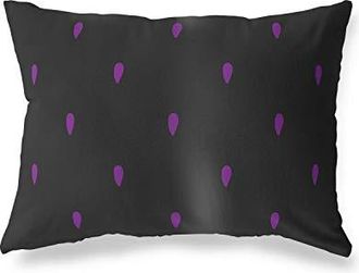 Bonamaison Le Jardin du Lin Kissen Zierkissenbezug Lila-Schwarz Kissenbezug, Weich Bequem, Für Zuhause Autos Büro Sofa Wohnzimmer Couch Schlafzimmer Dekor, 35x50