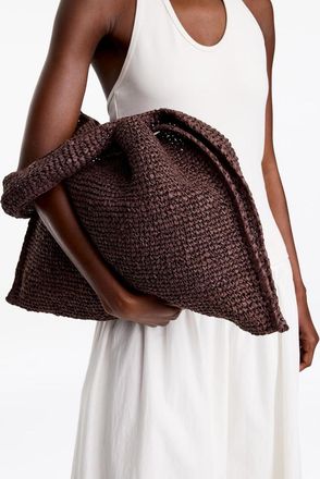 Arket Schultertasche Aus Raffiabast -Braun