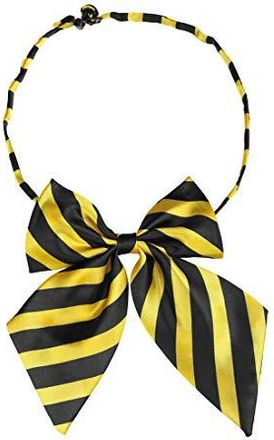 Allegra K Noeud Papillon Pré-Noué Pour Femmes Hommes Motif à Bandes Réglable Noeud Papillon Cosplay Costume Noir jaune Taille unique