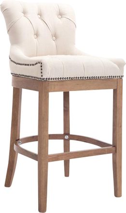 Clp Barhocker Lakewood Stoff-Bezug I Gepolsterter Tresenstuhl I Gestell Aus Holz, Farbe:Creme