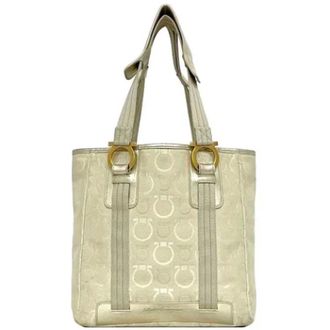 Ferragamo Pre-owned Toile sacs-ports-paule - Femme - Pre-owned - Beige - Taille: ONE Size
