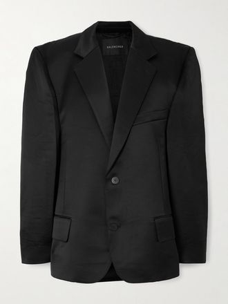 Balenciaga Blazer Aus Satin Aus Einer Baumwollmischung - Schwarz