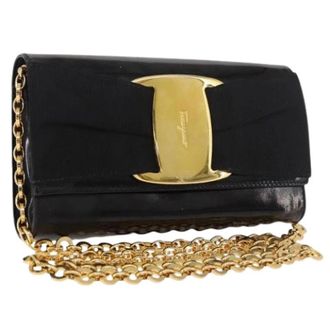 Ferragamo Pre-owned Lackleder Umh&auml;ngetasche - - Pre-owned - Damen - Schwarzk - ONE SIZE