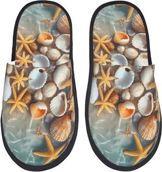 Generic Pantoufles DH&ocirc;tel Coquillage Sur La Plage Unisexe Pantoufles De Voyage R&eacute;utilisables Hiver Chausson Pour Automne Int&eacute;rieur Chambre M