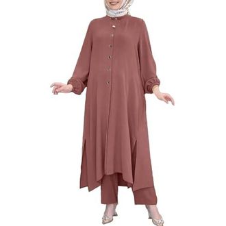 Generic Surv&ecirc;tement pour femme - Tendance - Style d&eacute;contract&eacute; - Couleur unie - Veste sweat et pantalon &agrave; col rond - Ensemble de v&ecirc;tements de d&eacute;tente 3 pi&egrave;ces 