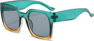 Generic Lunettes de soleil rétro dégradées pour femmes, nuances de rouge et orange, UV400, vert gris clair, taille unique 2026