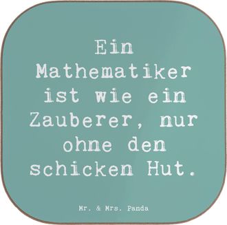 Mr. & Mrs. Panda Untersetzer Glas Spruch Mathematiker Magie - Geschenk, Mathematik, personalisierte Geschenke, Genauigkeit, f&uuml;r Gl&auml;ser, Tassenuntersetzer, Tassen, Beru
