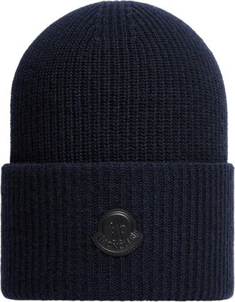 Moncler Moncler Bonnet En Laine Et Cachemire M&eacute;lang&eacute;s, Femme, Bleu, Taille: Uni