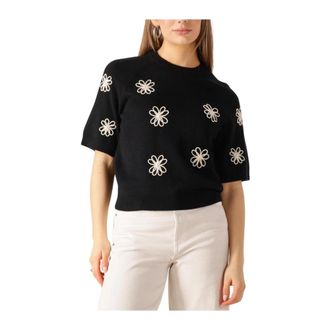 Object Schwarzer Pullover Sweater Vielseitigkeit Chic - - Knitwear - Damen - Schwarzk - XS