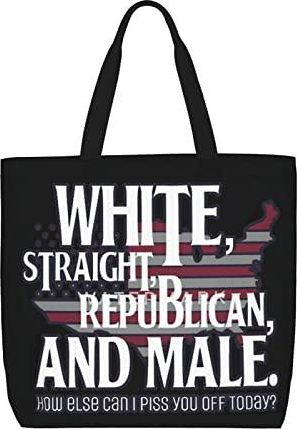 Generic Sac Fourre-Tout Homme Blanc H&eacute;t&eacute;rosexuel R&eacute;publicain Sac Femme Plage Lavables Personnaliser Sacs En Toile Pour Femmes, Pour Tous Les Jours, Shopping, 