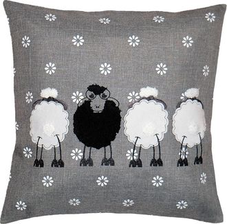 Matches 21 Kissenbezug Brenda 40 x 40 cm Kissenh&uuml;lle mit witzigem Schaf-Motiv f&uuml;r Couch & Sofa Landhausstil