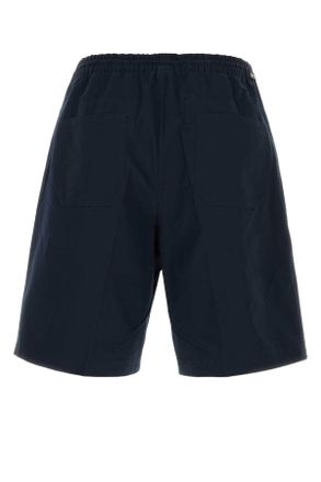 Prada Mens Dark Blue Poplin Bermuda Shorts Bleu