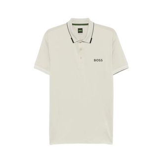 HUGO BOSS Logo Print Polo - - Tops - Herren - Beige - XL