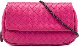 Bottega Veneta Sac bandouli&egrave;re en cuir tress&eacute; Pre-owned - Femme - Pre-owned - Rose - Taille: ONE Size