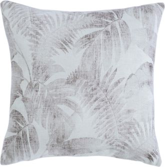 Homing Kissenhülle Kissenbezug grau Creme | Floral Blätter Creme grau | Bedruckt modern | Wohnzimmer Schlafzimmer Kinderzimmer | (1 Stück) 45x45 cm dekorativ