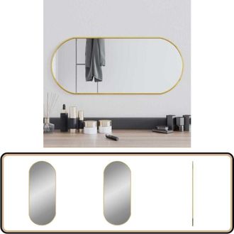 vidaXL Wandspiegel Golden 70x30 cm Oval - Spiegel - Wandspiegel - Goldener Spiegel - Badezimmerspiegel - Wohnzimmerspiegel
