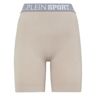 Plein Sport Femme, Shorts, Gris, Taille: 40 FR Sport Shorts Logo