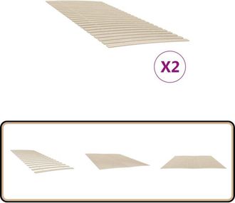 vidaXL Vidaxl - Lattenroste mit 48 Latten 2 Stk. 100x200 cm - Holz Lattenrost - Lattenrost 100x200 - Pappelholzlattenrost - Zusammenfaltbarer Lattenrost