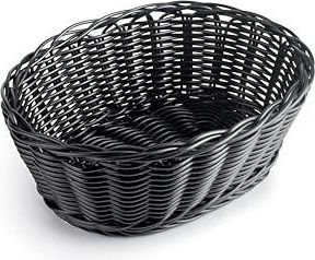 Ibili Brotkasten aus Polyratan, schwarzer Schaft, oval, 24 x 16 x 8 cm