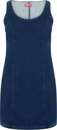 Diesel Femme, Robes, Bleu, Taille: 40 FR Mini robe en denim bleu