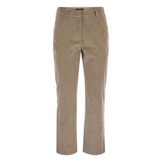 Max Mara Reine Baumwoll-Velours-Hose - - Trousers - Damen - Braun - 2XS