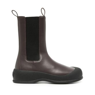 Bally Braunes Leder Kn&ouml;chel Bootie - - Shoes - Damen - Braun - 36 EU
