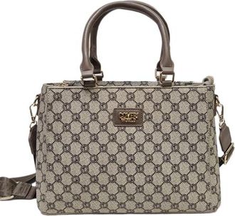 Coveri Collection Sac femme élégant en cuir synthétique, imprimé logo, dimensions 30 x 10 x 22 cm, 3 compartiments, poignées doubles et bandoulière réglable amovible, n