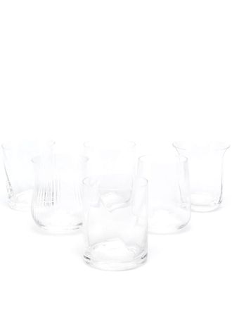 BITOSSI HOME lot de six verres &agrave; designs multiples - Blanc