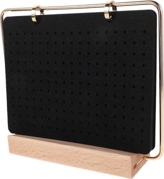 Garneck Filz broschenhalter mit Seiten Holzst&auml;nder Schmuckorganizer Vielseitige Anordnung mit Lochlayout Gro&szlig;e Aufbewahrung f&uuml;r Anstecknadeln und Abzeichen El