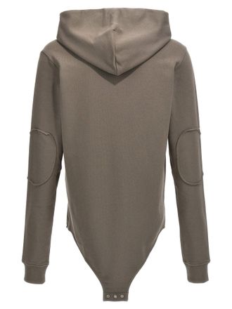 Rick Owens Embroidered Logo Cotton Bodysuit - Taupe
