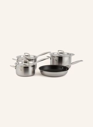 LE CREUSET 4tlg. Kochgeschirr-Set silber