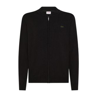 Sun 68 Pullover mit halbem Rei&szlig;verschluss - - Knitwear - Herren - Schwarzk - M