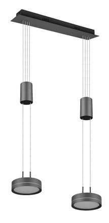 Trio Leuchten LED Pendelleuchte Franklin 326510242, Metall Anthrazit, inkl. 2x 9 Watt LED, Switch Dimmer
