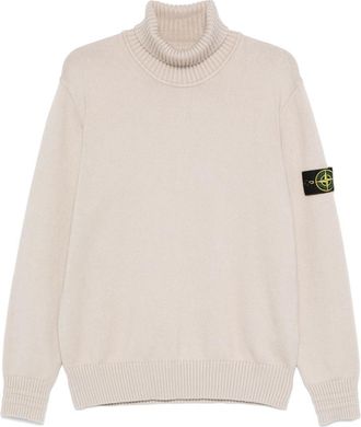 Stone Island Pullover mit Kompass-Patch - Nude