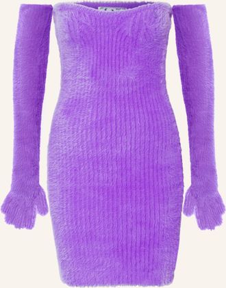 Off-white Off-Shoulder-Kleid Mit Handschuhen lila