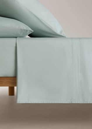 Mango Drap-housse percale de coton 200 fils lit 200 cm vert d&acute;eau - Home - Lit 200 cm - MANGO HOME
