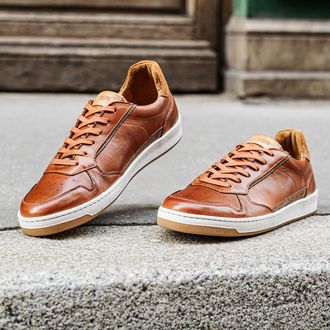 Bexley Kolora - Sneaker homme chataigne patin&eacute;